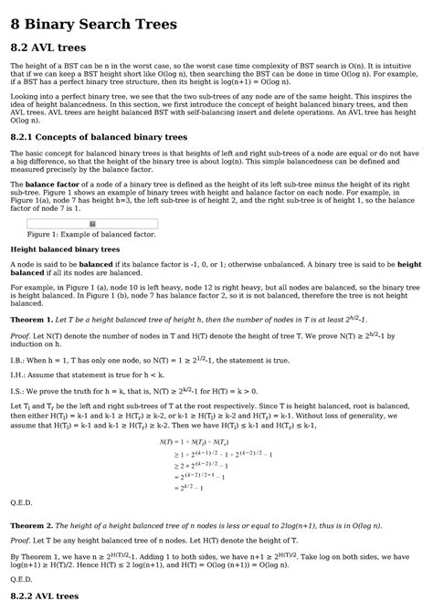 L08 02 Lecture Notes 8 Binary Search Trees 8 Avl Trees The Height Of A Bst Can Be N In The