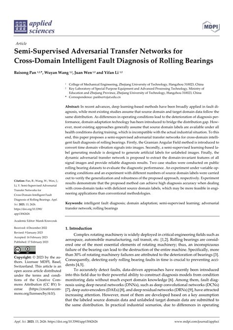Pdf Semi Supervised Adversarial Transfer Networks For Cross Domain Intelligent Fault Diagnosis