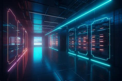 Premium Ai Image Cloud Technology Server Room Futuristic Cyber A Modern It Infrastructure A