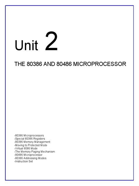 The 80386 And 80486 Microprocessor Instruction Set Areas Of