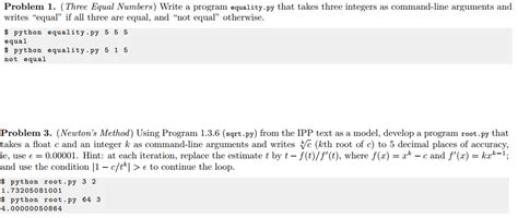 Solved Problem 1 Three Equal Numbers Write A Program