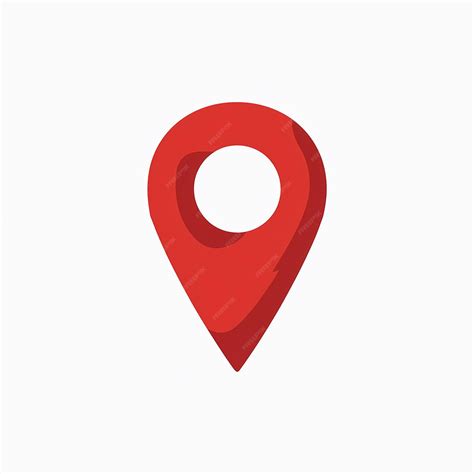 A Red Location Pin Icon Triangular Design With Circular Top Center Hole