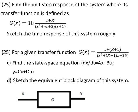 solved 25 find the unit step response of the system where