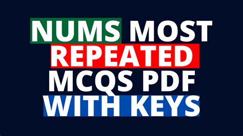 Nums Mdcat Most Repeated Mcqs Wisegot