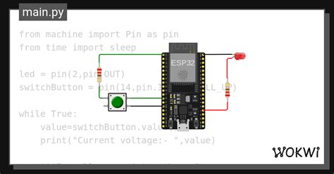 p7 1 led control using switch with internal resistor for switch pull up wokwi esp32