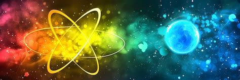Vibrant Colored Atom Structure Premium Ai Generated Image