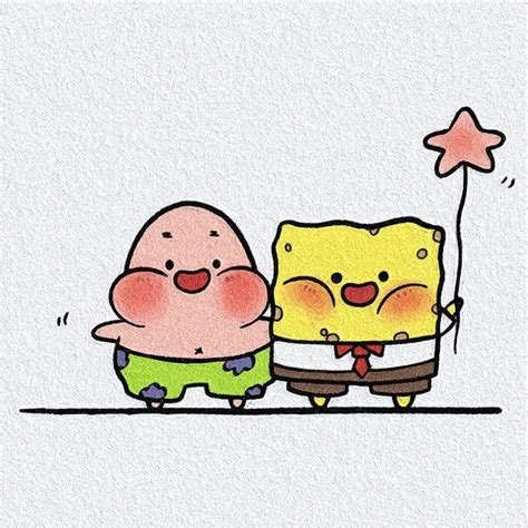 SpongeBob Cute sticker Schetsboek ideeën Leuke doodles Schets ideeën