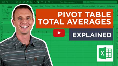 Pivot Table Average Of Averages In Grand Total Row Excel Campus