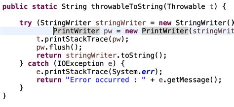 Programming For Beginners Convert A Throwable Or An Exception Stack