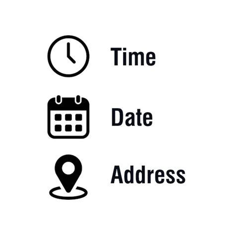 Premium Vector Time Date And Address Icon Vector Event Elements Sign Symbol