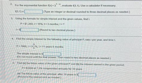 Solved 2 For The Exponential Function Fx31−x Evaluate
