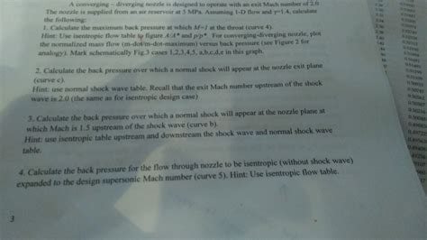 Solved A Converging Diverging Nozzle Is Designed To