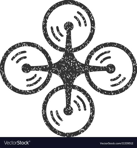 Quadcopter Screw Rotation Grainy Texture Icon Vector Image