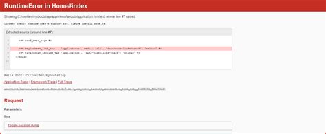 ruby on rails runtimeerror in home index stack overflow