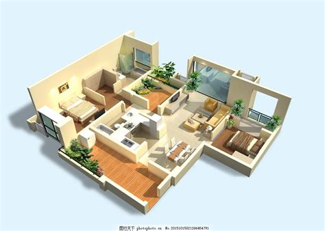 三维户型图片 室内模型 3D设计 图行天下图库