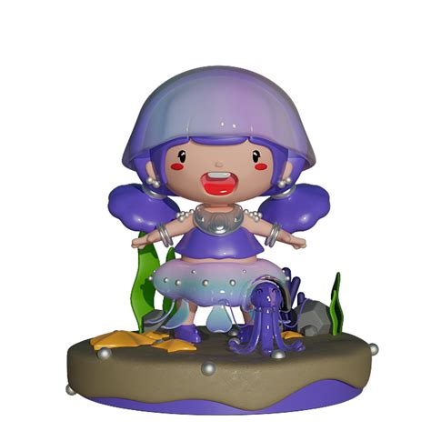 水母女孩 二次渲染c4d小菜鸡 站酷zcool