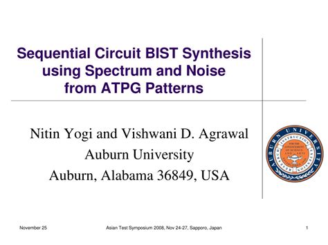 Ppt Sequential Circuit Bist Synthesis Using Spectrum And Noise From Atpg Patterns Powerpoint