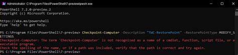 Checkpoint Computer Command Not Recognised · Issue 14487 · Powershell