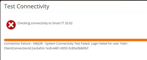 bmc helix data manager system connectivity test failed login failed