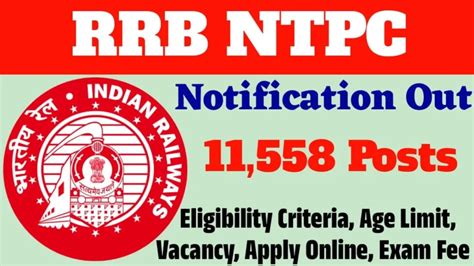 Rrb Ntpc Recruitment 2024 Notification Eligibility Criteria Age