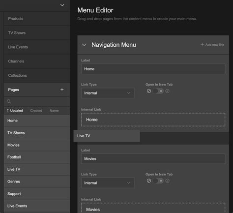 Menu Editor