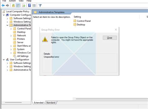 Failed To Open The Group Policy Object On This Computer