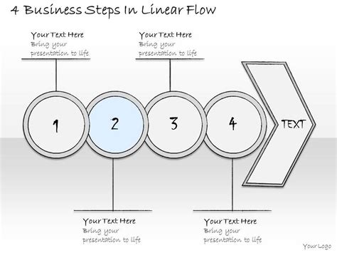1814 Business Ppt Diagram 4 Business Steps In Linear Flow Powerpoint Template PowerPoint