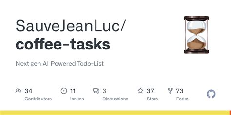 GitHub SauveJeanLuc Coffee Tasks Next Gen AI Powered Todo List