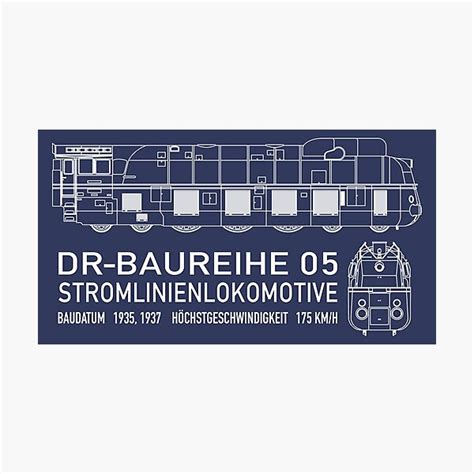 Drg Class 05 German Steam Locomotive Blueprint Diagram Photographic