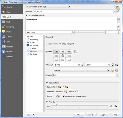 Labeling Label Placement Priority In QGIS Geographic Information Systems Stack Exchange