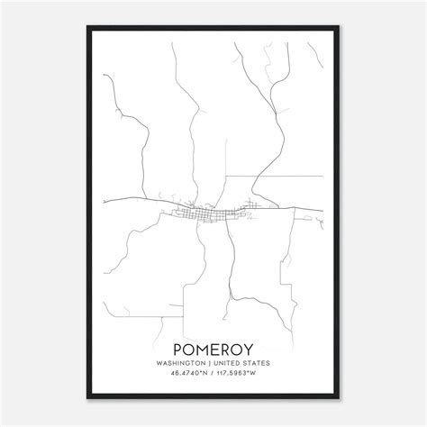 Pomeroy Washington Map Poster Modern Home Decor Wall Art Print