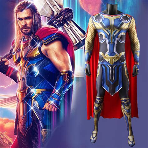 Thor Love And Thunder Thor Costume Bodysuit Cape Set Thor Cosplay