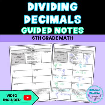 Dividing Decimals Guided Notes Lesson Th Grade Math TPT