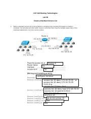 Lab Standard ACL Your Turn Docx CST Routing Technologies Lab Create A Standard