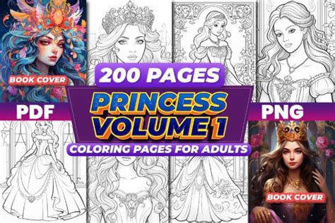 Princess Coloring Pages For Adults Graphic By Musera Design Creative Fabrica