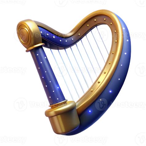 Immaculate Intense Abstract Hyper Specific Isolated Cutout Of A Celestial Harp Made Of