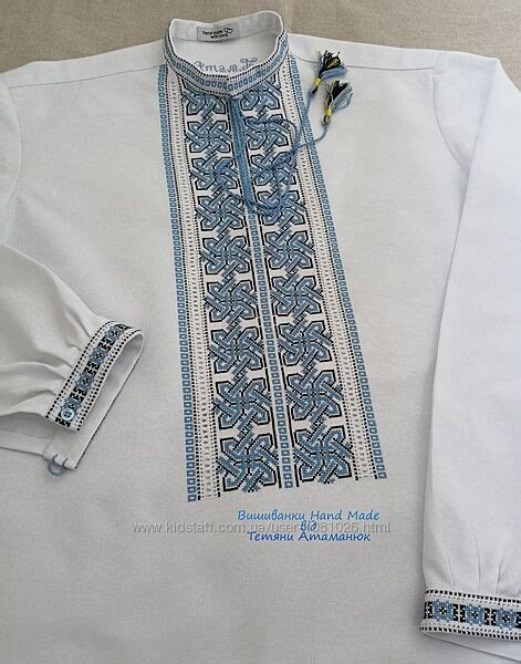 Чоловіча вишиванка ручної роботи на домотканому полотні Безкінечність 3860 грн купить Ивано