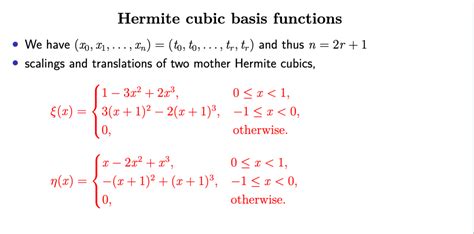 Solved The Set Bx Of 4 Hermite Cubic Basis Functions With