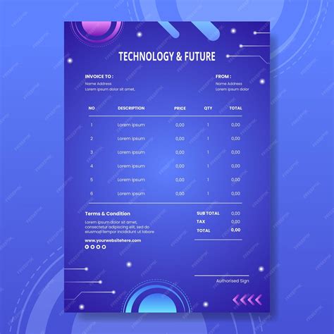 Premium Vector Technology Invoice Template Hand Drawn Cartoon Flat