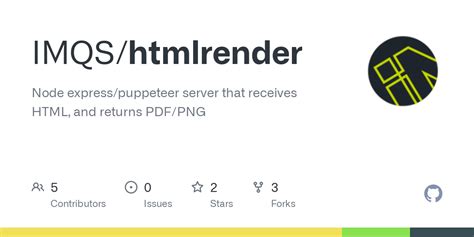 GitHub IMQS Htmlrender Node Express Puppeteer Server That Receives