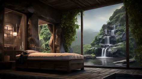 Premium Photo A Photo Of A Spa Massage Room With A Waterfall Feature