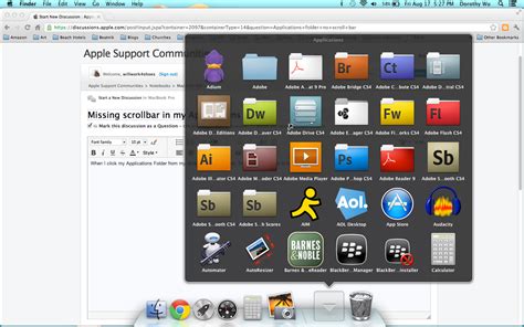 Missing Scroll Bar From Applications Fold Apple Community