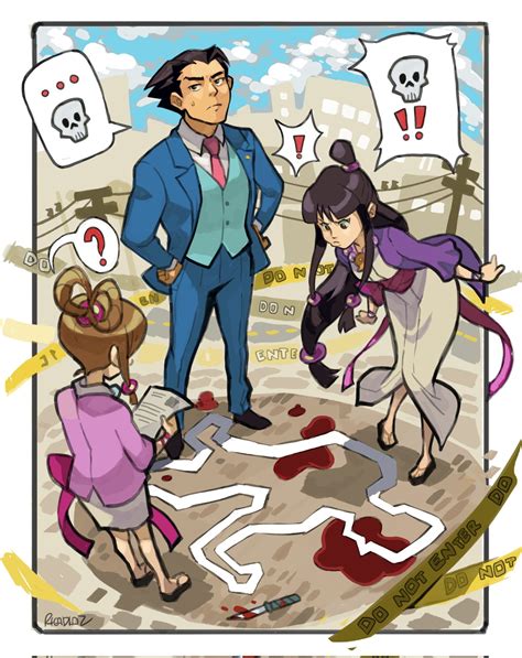 Phoenix Wright Maya Fey And Pearl Fey Ace Attorney Drawn By Rica