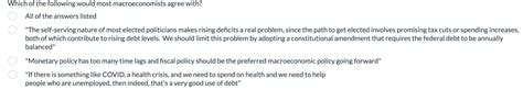 Solved Which Of The Following Would Most Macroeconomists