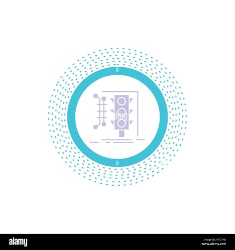 City Management Monitoring Smart Traffic Glyph Icon Vector Isolated Illustration Stock