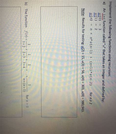 Solved Implement The Following Functions Using Recursion A