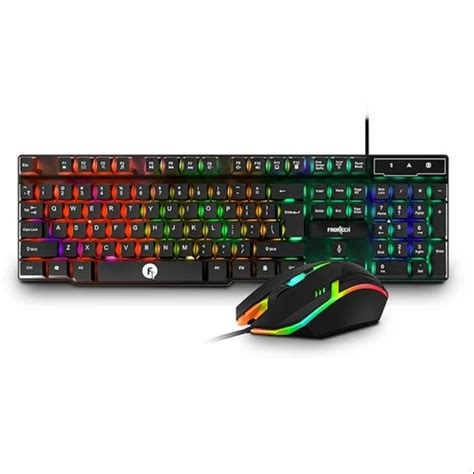 Frontech Wired Gaming Combo Keyboard And Optical Mouse With Rgb Backlight Effects 104 Membrane