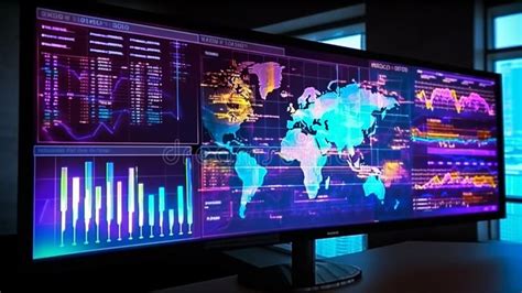 Insightful Financial Analysis Perspective View Of Monitor Screen Featuring Digital Analytics