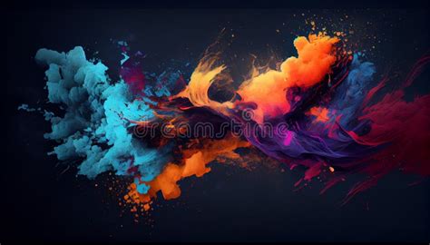 Exploding Multi Colored Flame Creates Abstract Futuristic Design