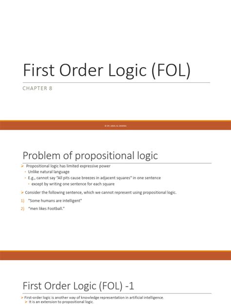 First Order Logic Lecture 1 Pdf First Order Logic Logic